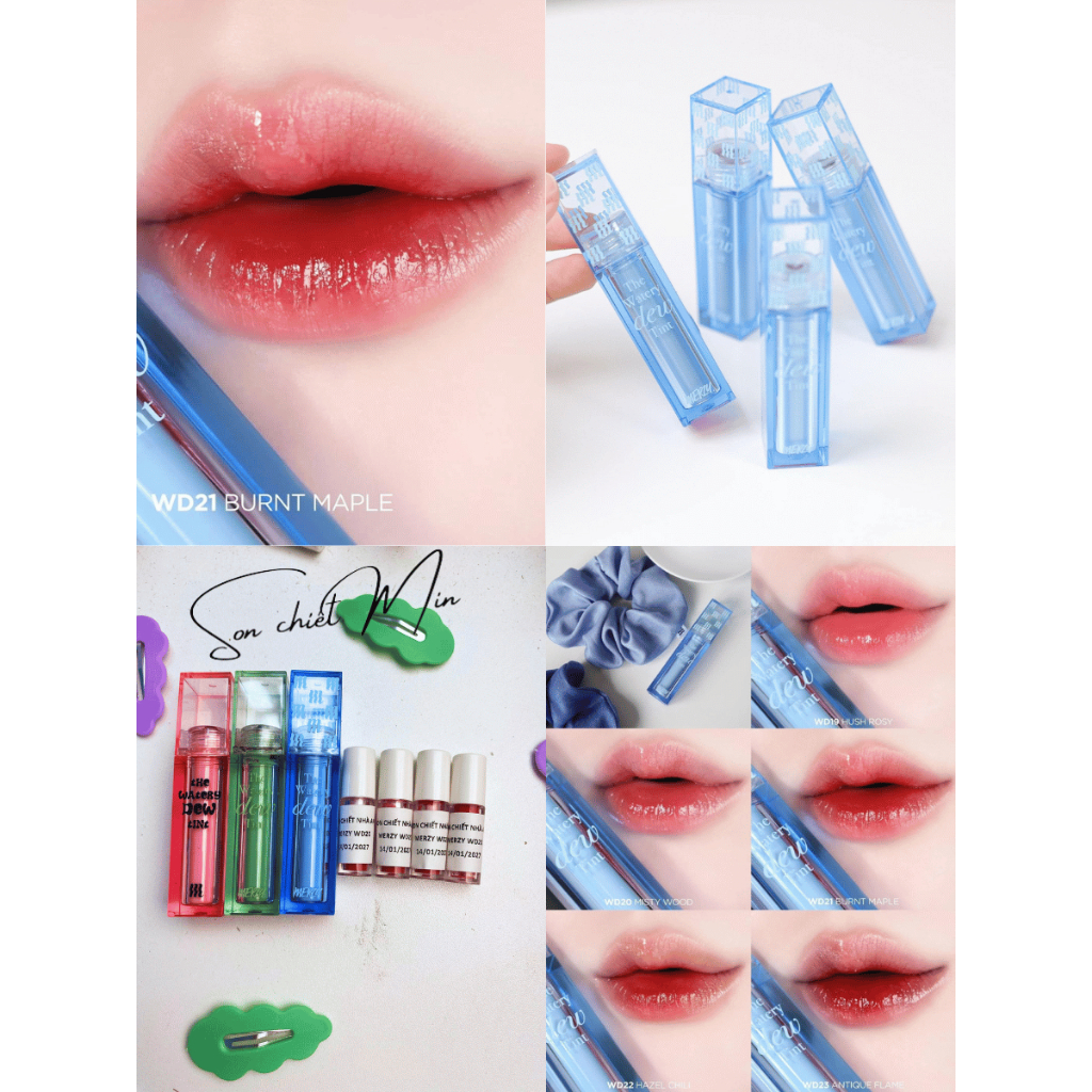 [SON CHIẾT] Son Bóng Merzy The Watery Dew Tint MÀU WD13 WD21 WD22 WD23 ...