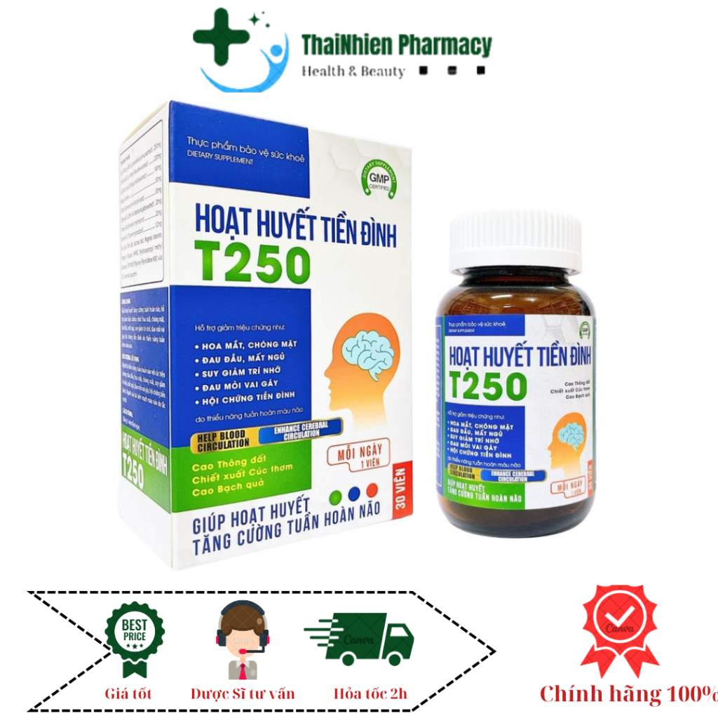 HOẠT HUYẾT TIỀN ĐÌNH T250 QT Pharma - Hoạt huyết bổ não, giảm đau đầu ...