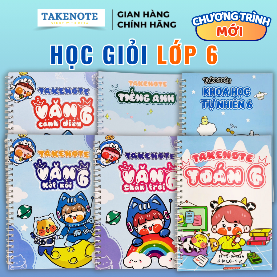 [COMBO 4 CUỐN] Sổ Takenote Lớp 6 Các Môn Toán, Văn, Anh và KHTN - Sổ ...