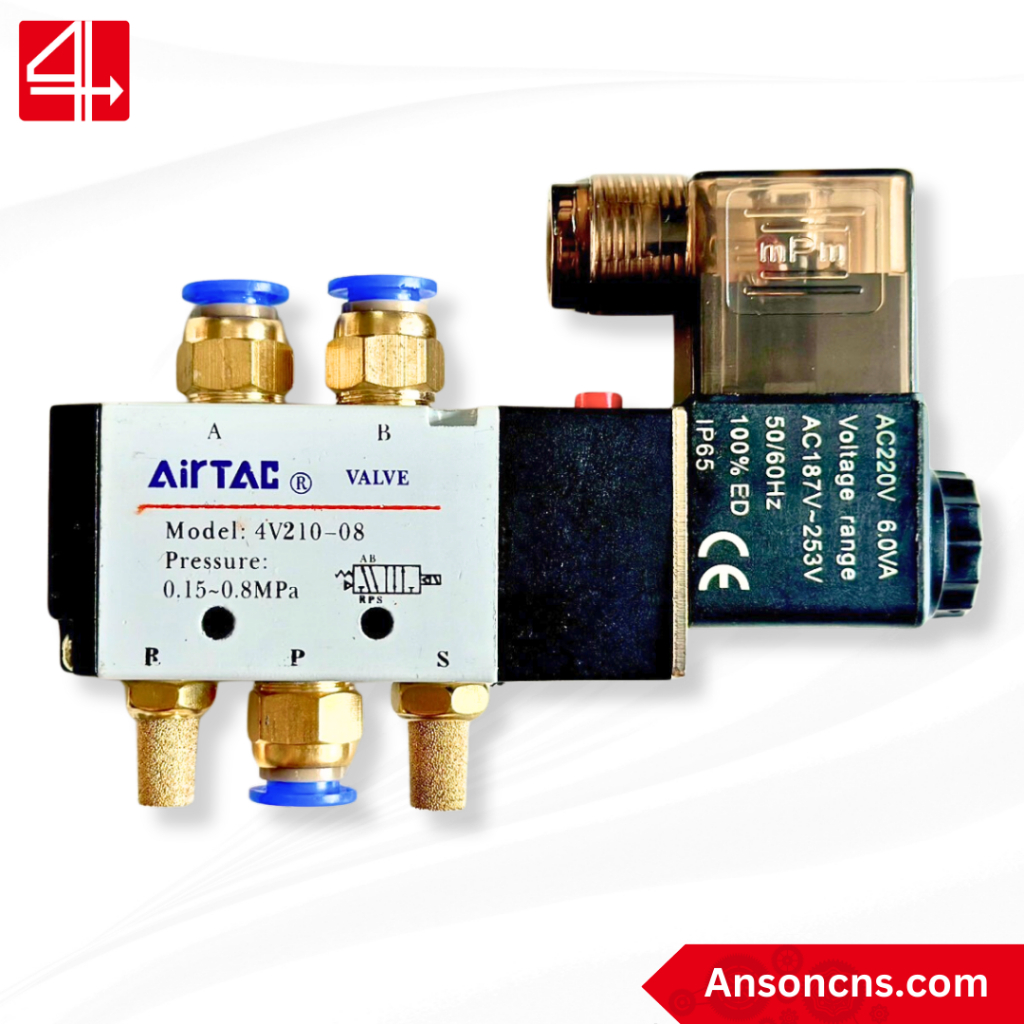 Bộ Van Điện Từ Khí Nén AirTac 4V210-08 - Van 5/2 5 cửa 2 vị trí điện 220V, 24V | Shopee Việt Nam