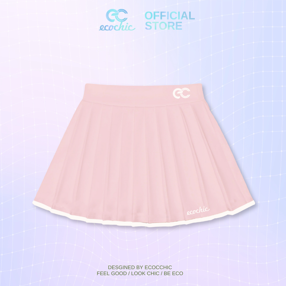 Chân Váy Xếp Li Nữ Ngắn Dáng Xoè ECOCHIC DELINE Logo Thêu Local Brand ...
