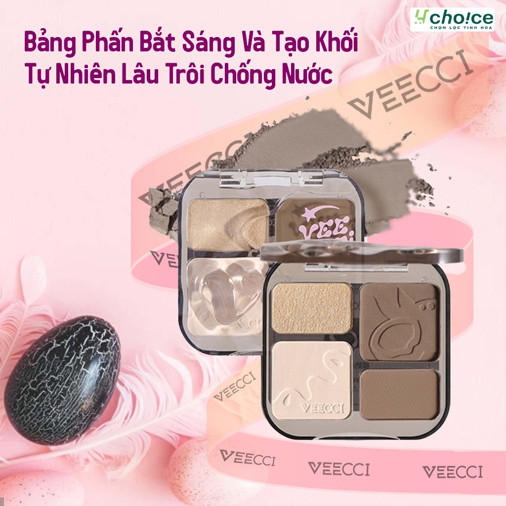 Bảng phấn bắt sáng và tạo khối VEECCI trang điểm tự nhiên lâu trôi chống nước 9g | Shopee Việt Nam