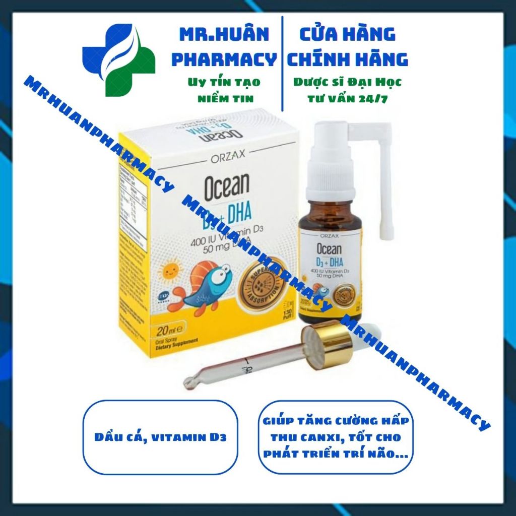 Ocean D3+DHA 20ml - Bổ sung Vitamin D3 giúp tăng cường hấp thu canxi ...