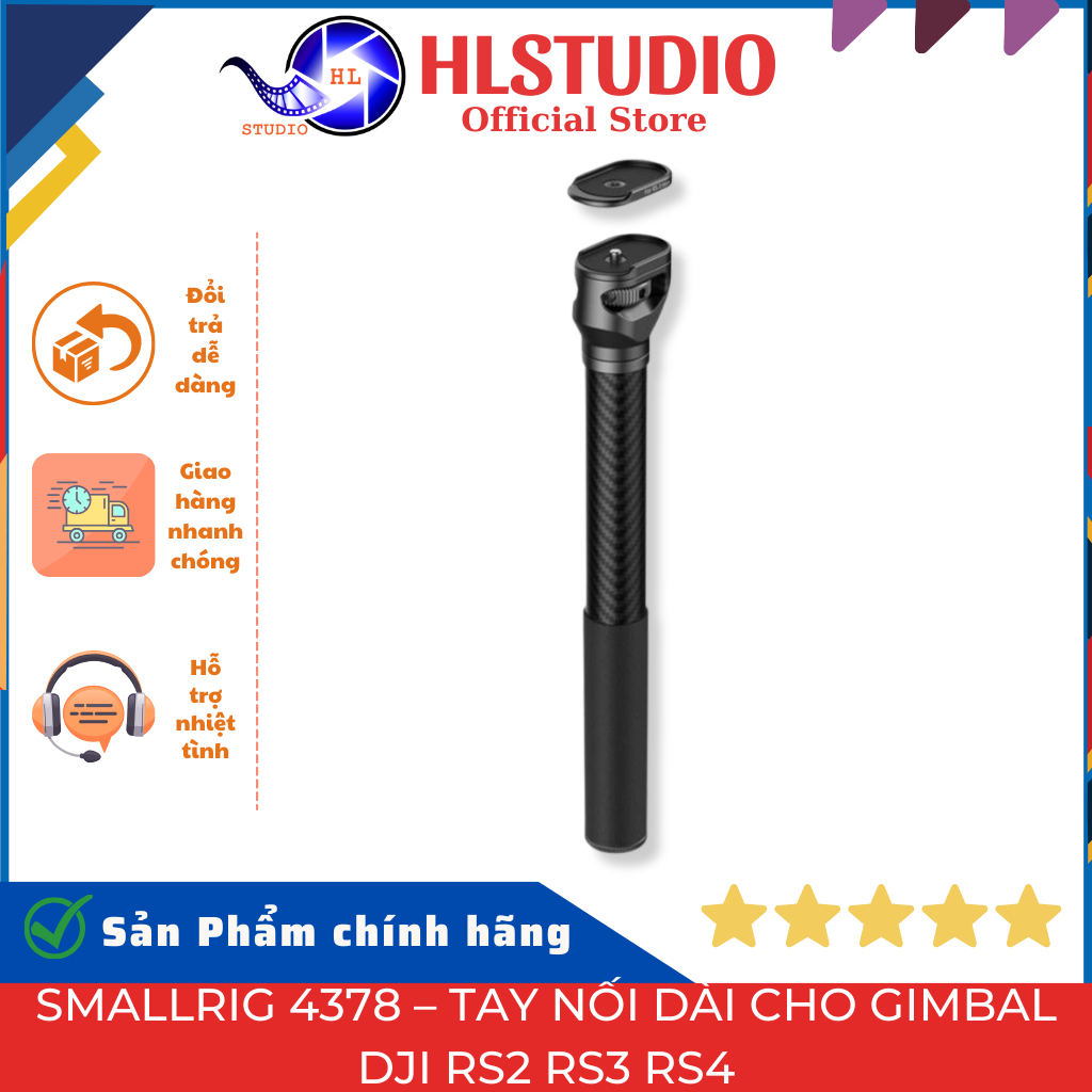 Tay Nối Dài Cho Gimbal DJI RS2 RS3 RS4 SmallRig 4378 – Hợp Kim Nhôm – Độ Ổn Định Cao HL Studio ...