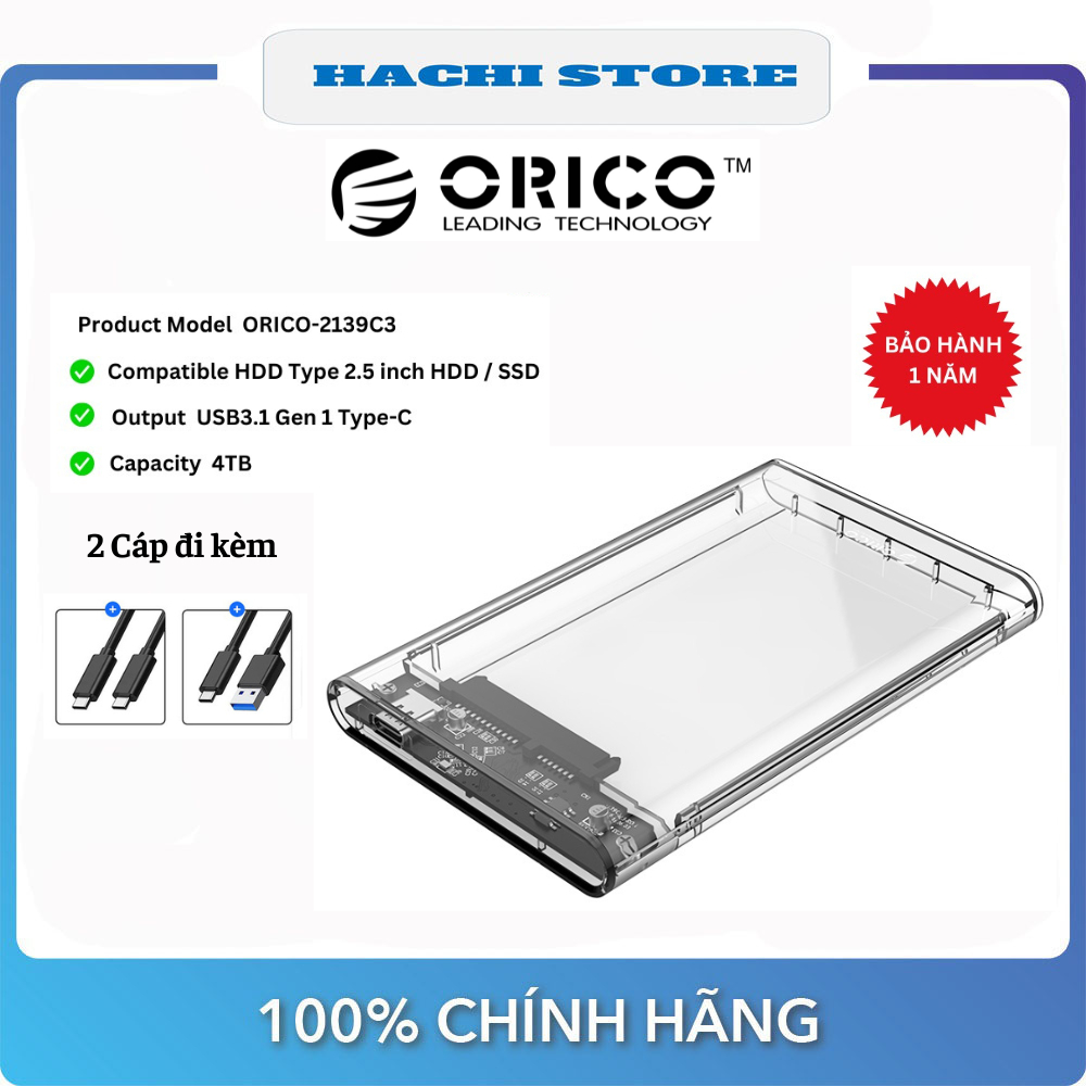 hdd box 2.5 Orico tốc độ 10Gbps cổng Type C ORICO 2139C3-G2 – Hàng ...
