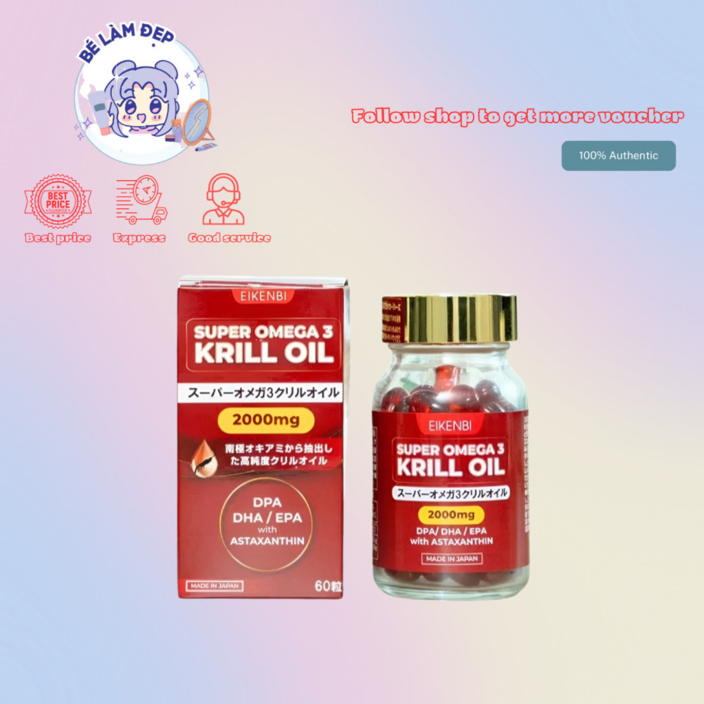 Eikenbi - Viên Uống Dầu Nhuyễn Thể Super Omega 3 Krill Oil 2000mg - 60 Viên | Shopee Việt Nam
