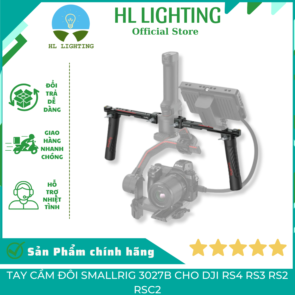 Tay Cầm Đôi SmallRig 3027B Cho DJI RS4 RS3 RS2 RSC2 – Hợp Kim Nhôm, Giảm Mệt Mỏi Khi Quay Phim ...