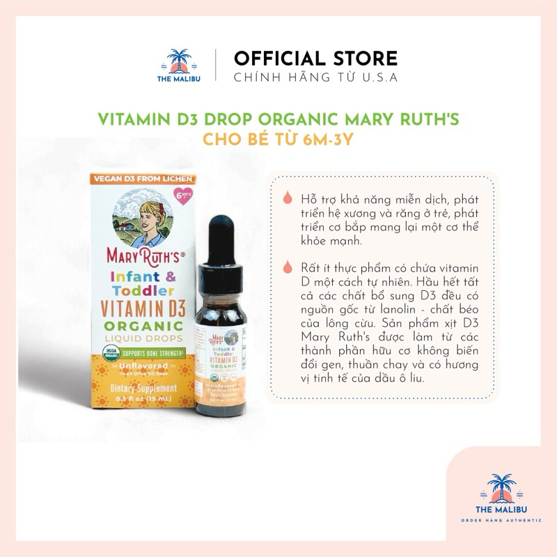 Mary Ruth's Infant & toddler Vitamin D3 Organic Liquid drops cho bé ...