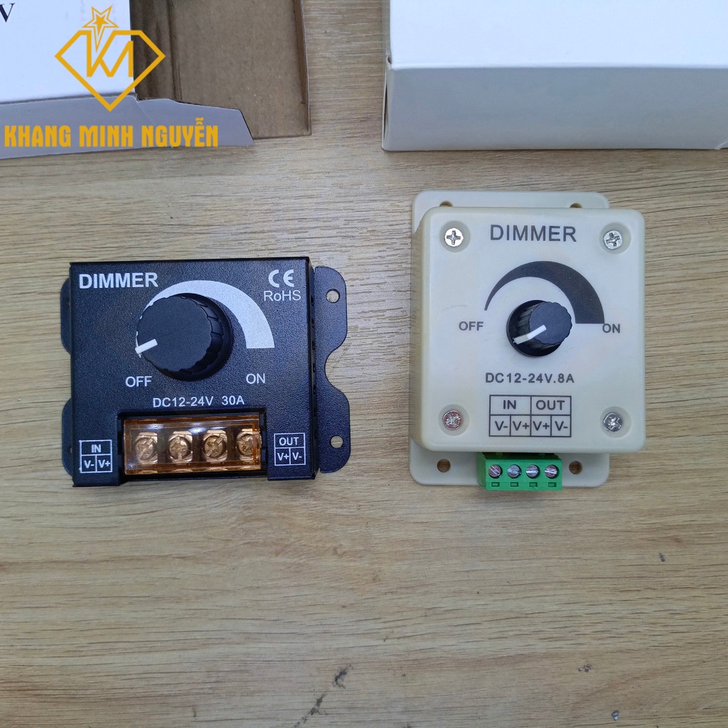 (Không dùng cho Motor) Dimmer LED 12V-24V DC - 8A và 30A giảm và điều ...