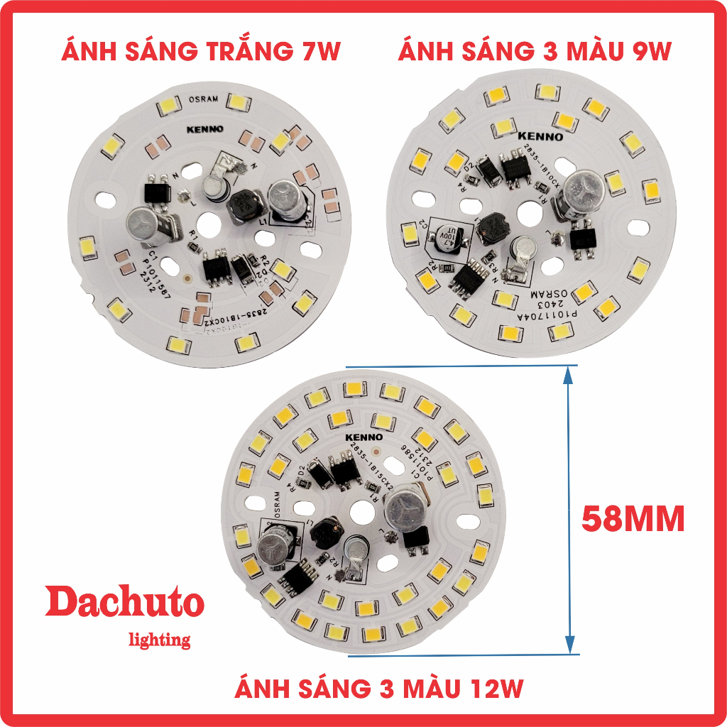 Bộ 10 mạch Bulb Led công suất 20W, 30W, 40W, công nghệ DOB. chip Led ...