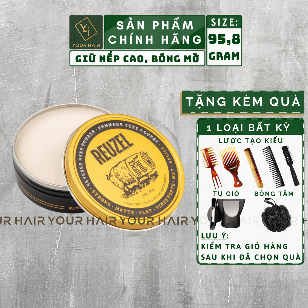 Sáp vuốt tóc REUZEL x Liquid Death Severed Head Pomade - 95,8g | Shopee ...