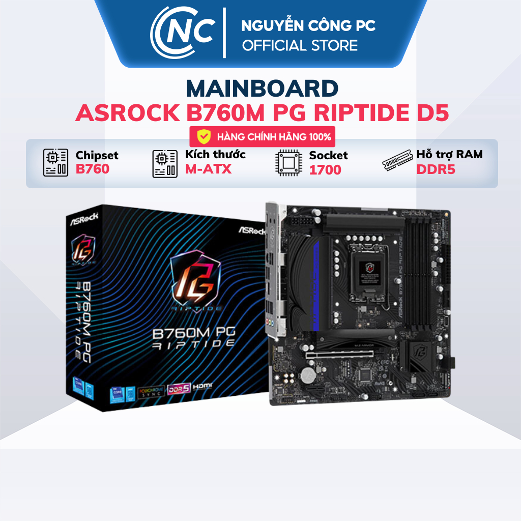 Mainboard ASROCK B760M PG RIPTIDE D5 - Hàng chính hãng bảo hành 36 ...