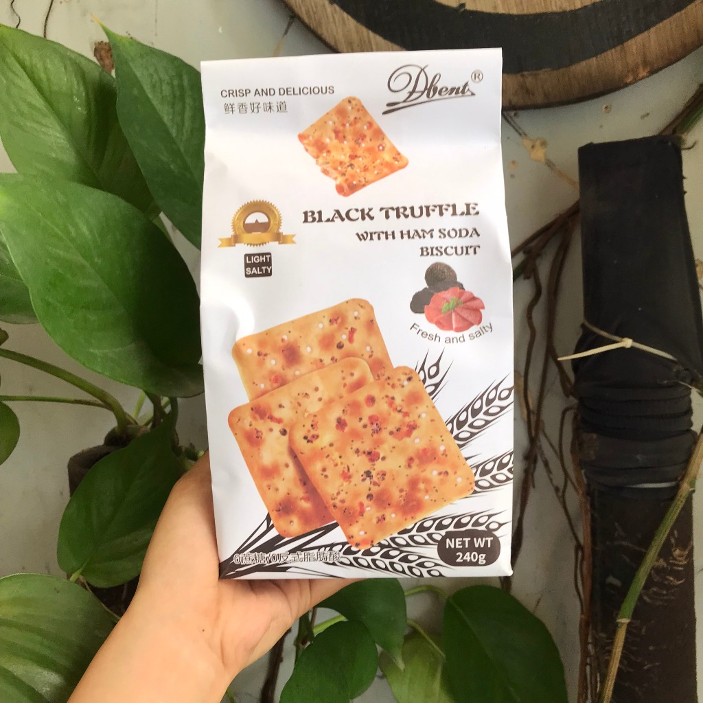 Bánh Quy Mặn Ăn Kiêng Dbent Black Truffle With Ham Soda Biscuit Vị Dăm ...