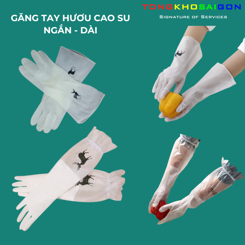 Găng tay hươu cao su siêu dai, bao tay rửa chén bát chống ăn mòn bảo vệ ...