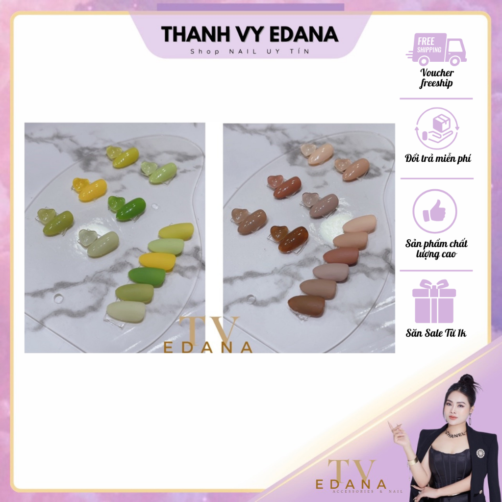 Sét sơn gel 6 chai tặng kèm bảng màu mika, Sơn móng tay [Thanh Vy Nail ...