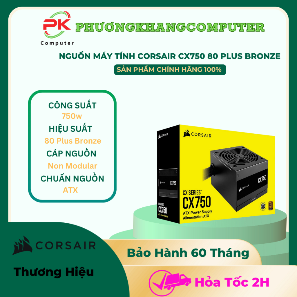 Nguồn máy tính Corsair CX750 750W 80 Plus Bronze | Shopee Việt Nam