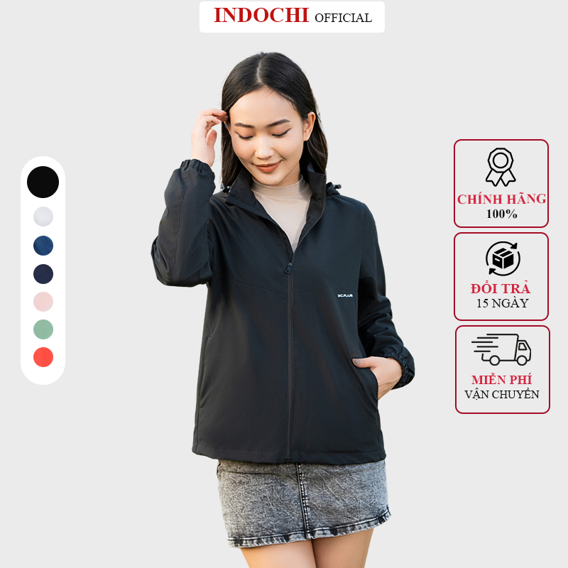 Áo khoác gió nữ INDOCHI 3C+ cản gió cản bụi giữ ấm áo gió nữ thể thao ...