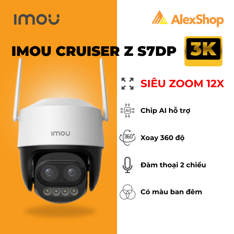 [5M] Camera Imou ZOOM 12X Cruiser Z S7DP / Cruiser 2 GS7EP Phân Giải 5M ...