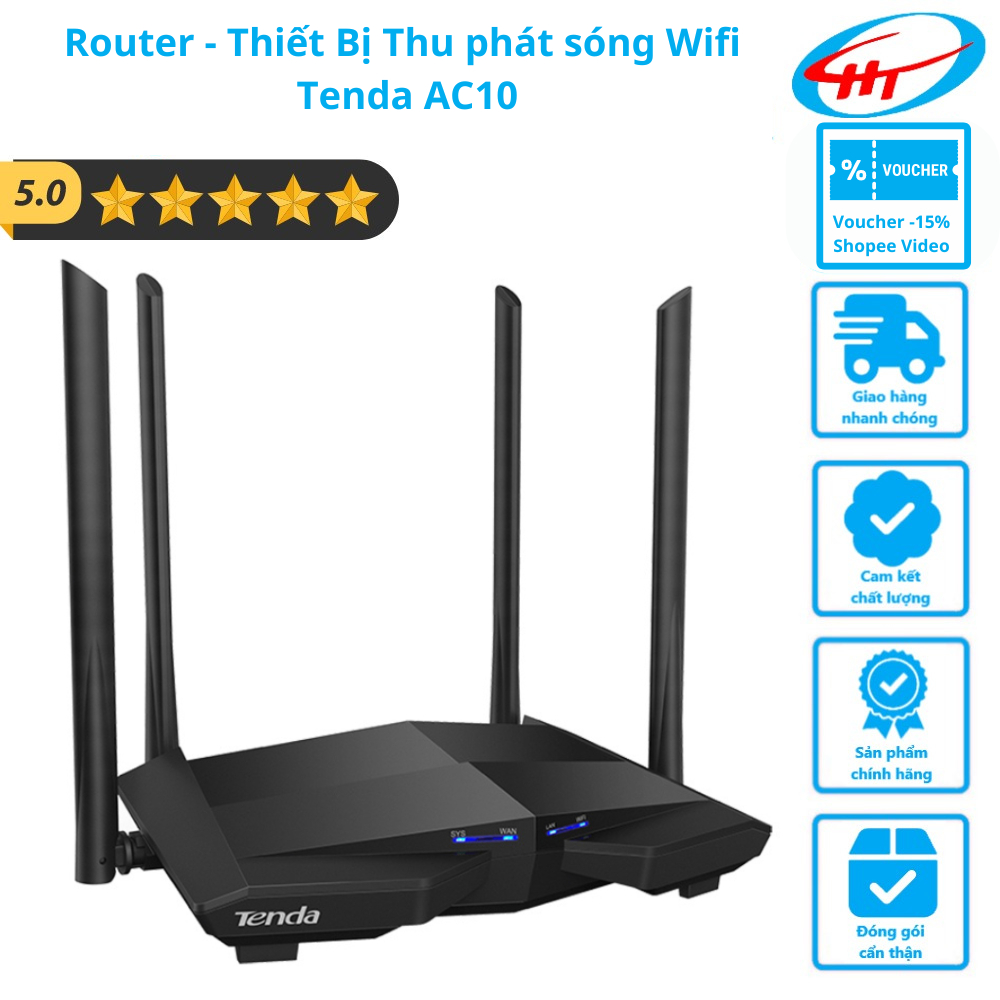 [AC10] Router - Thiết Bị Thu phát sóng Wifi Tenda AC10 - Băng tần kép ...