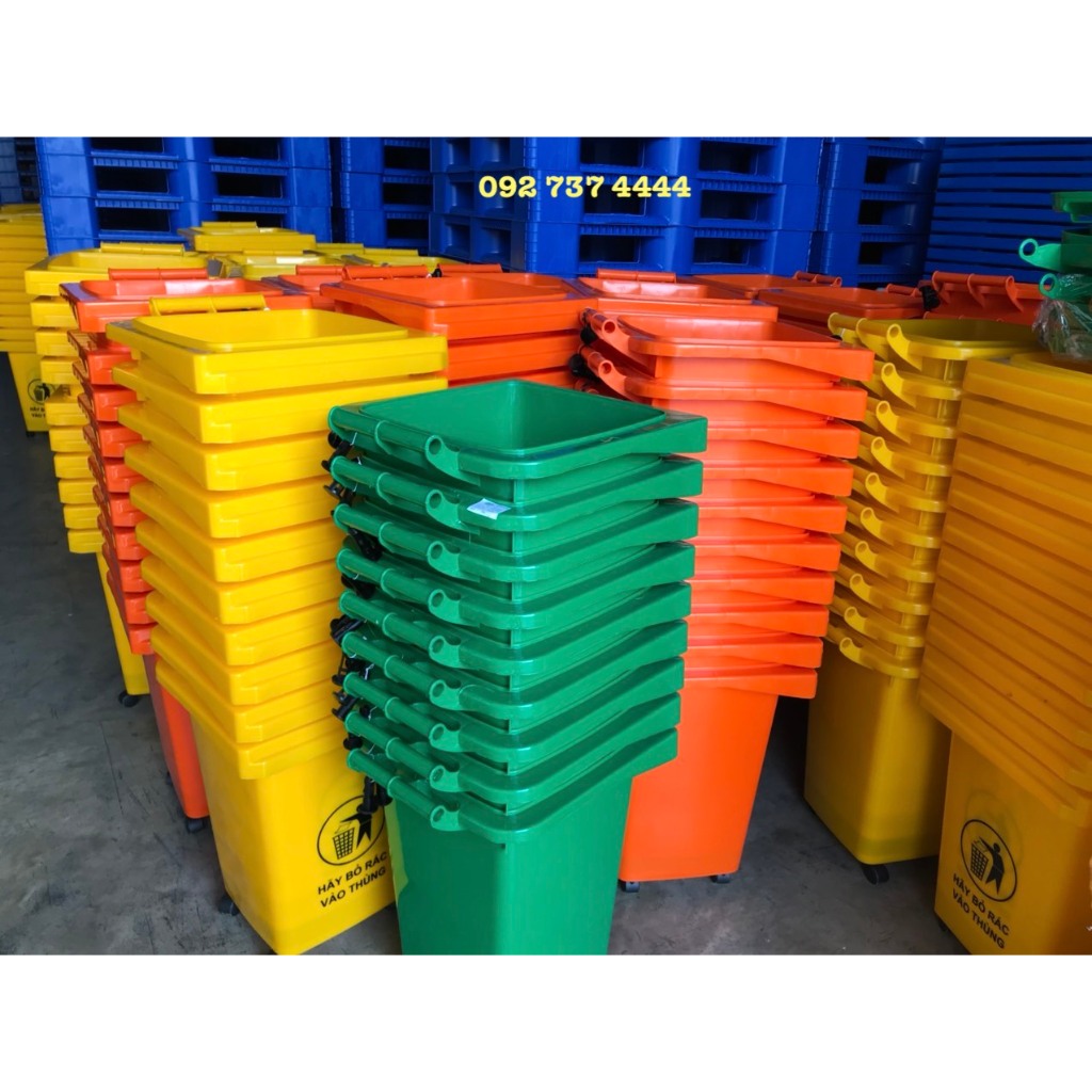 Thùng Rác 60L 4 Bánh Xe, Thùng Rác Nhựa, Thùng Rác Ngoài Trời, Thùng ...