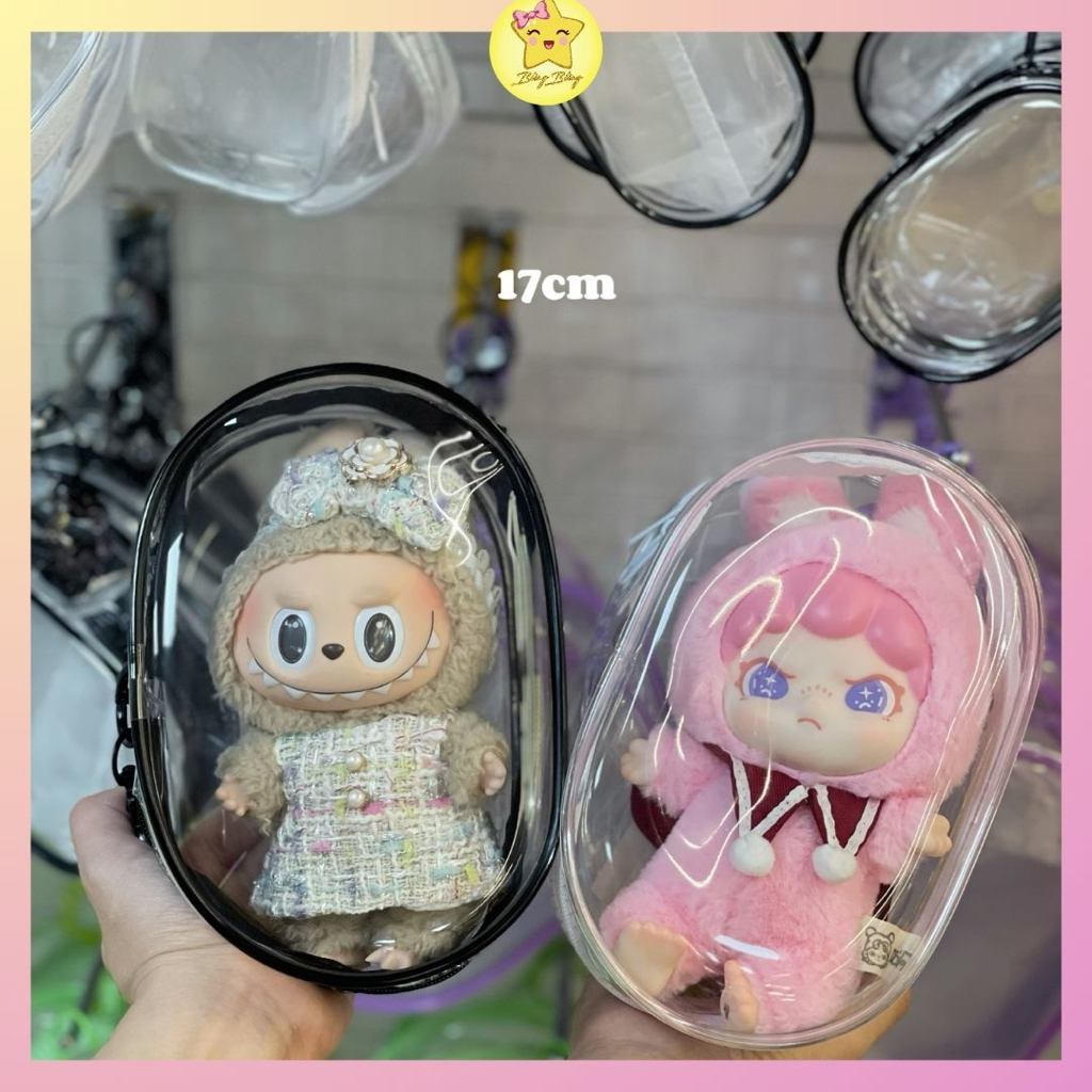 Túi Nhựa Dẻo Mềm 17CM Đựng LABUBU, MOKOKO, MR.PA, MIGO... kèm Khoen ...