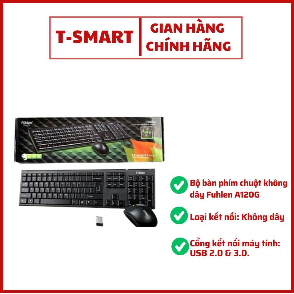 Bộ phím chuột không dây Fuhlen A120G - NEW FULL BOX - Hàng Chính hãng ...