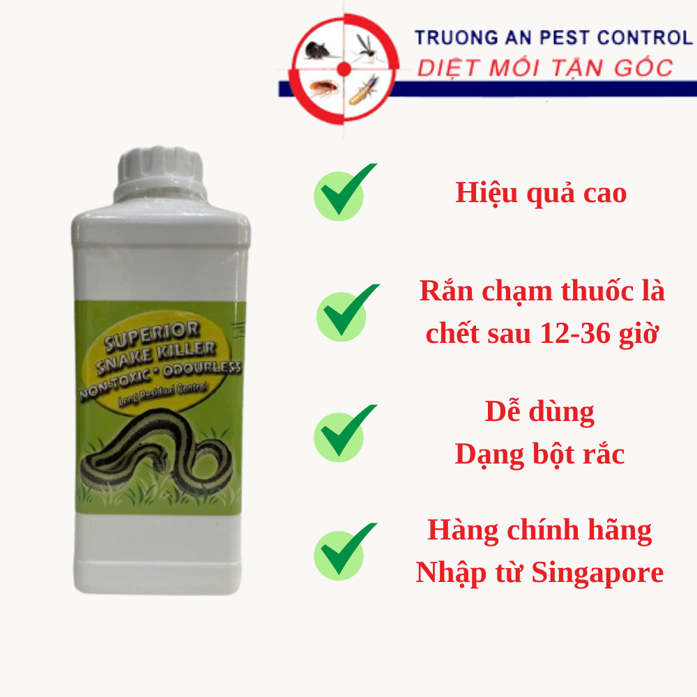 Thuốc diệt rắn SNAKE KILLER dạng bột rắc, rắn dính thuốc là chết, nhập ...