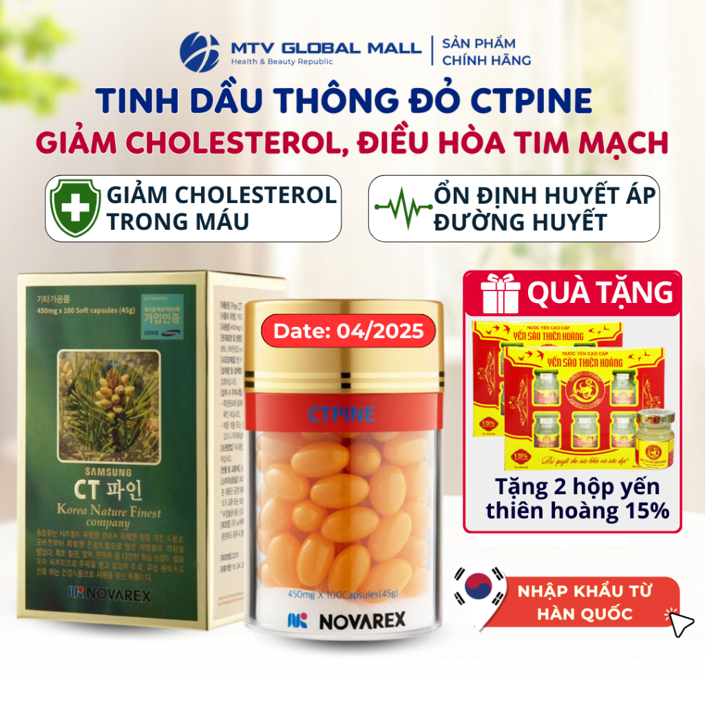 Viên Uống Tinh Dầu Thông Đỏ Hàn Quốc CTPINE | CT Pharma | Hộp 100 viên ...