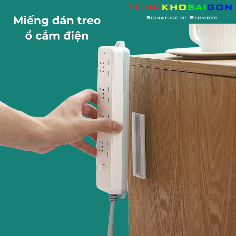Miếng Dán Tường Treo Ổ Cắm Điện, Modem Wifi/ Giá Đỡ Treo Tường Cố Định ...