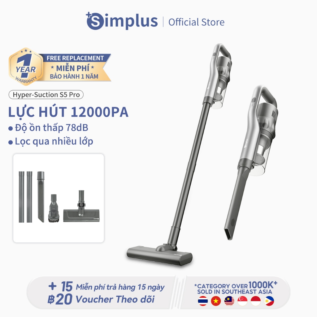 Simplus Máy Hút Bụi Cầm Tay Không Dây Lực Hút 12000Pa XCQH009 - Bảo Hành 1 Năm 1 Đổi 1 | Shopee ...