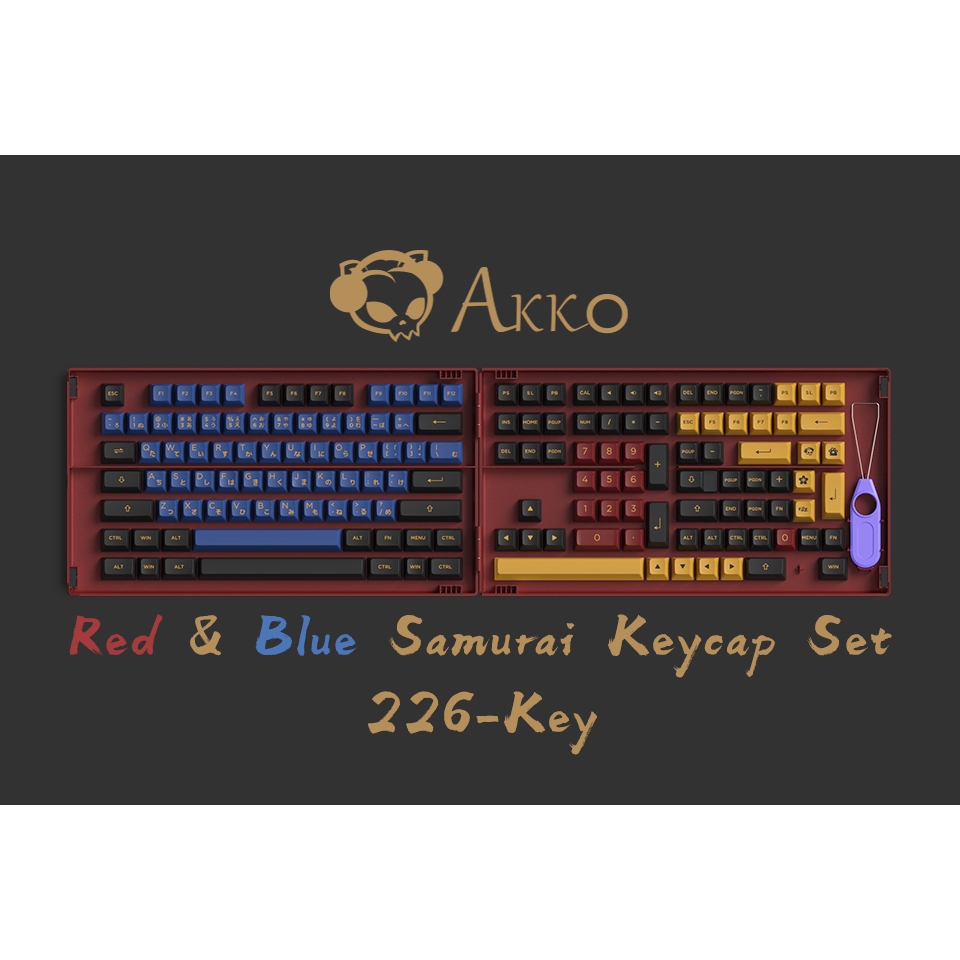 Keycap AKKO RED & BLUE SAMURAI (PBT Double-Shot/ASA profile/226 nút ...
