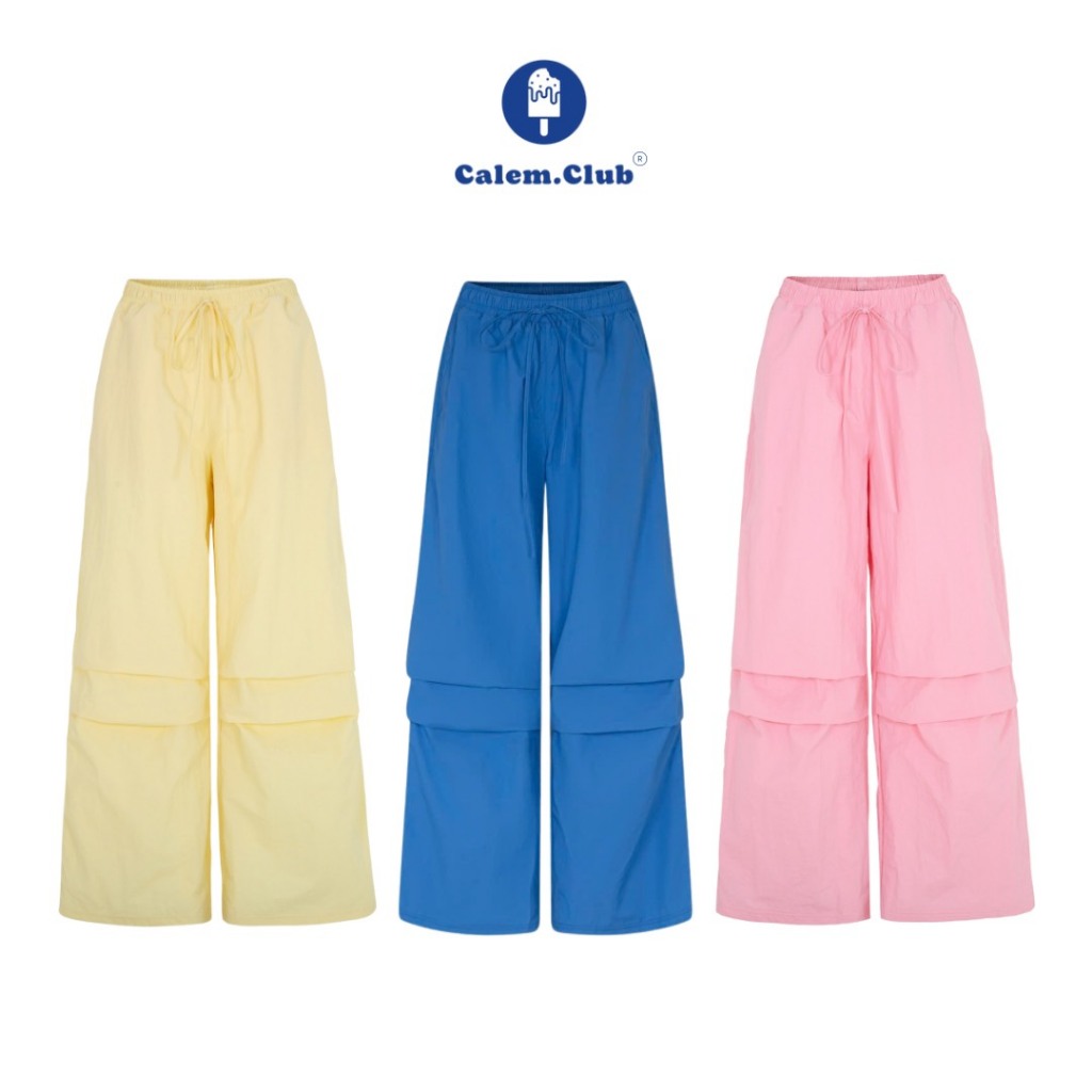 Calem Club - Quần dài lưng chun Dù Nhăn nhún gối ống suông nhiều màu ...