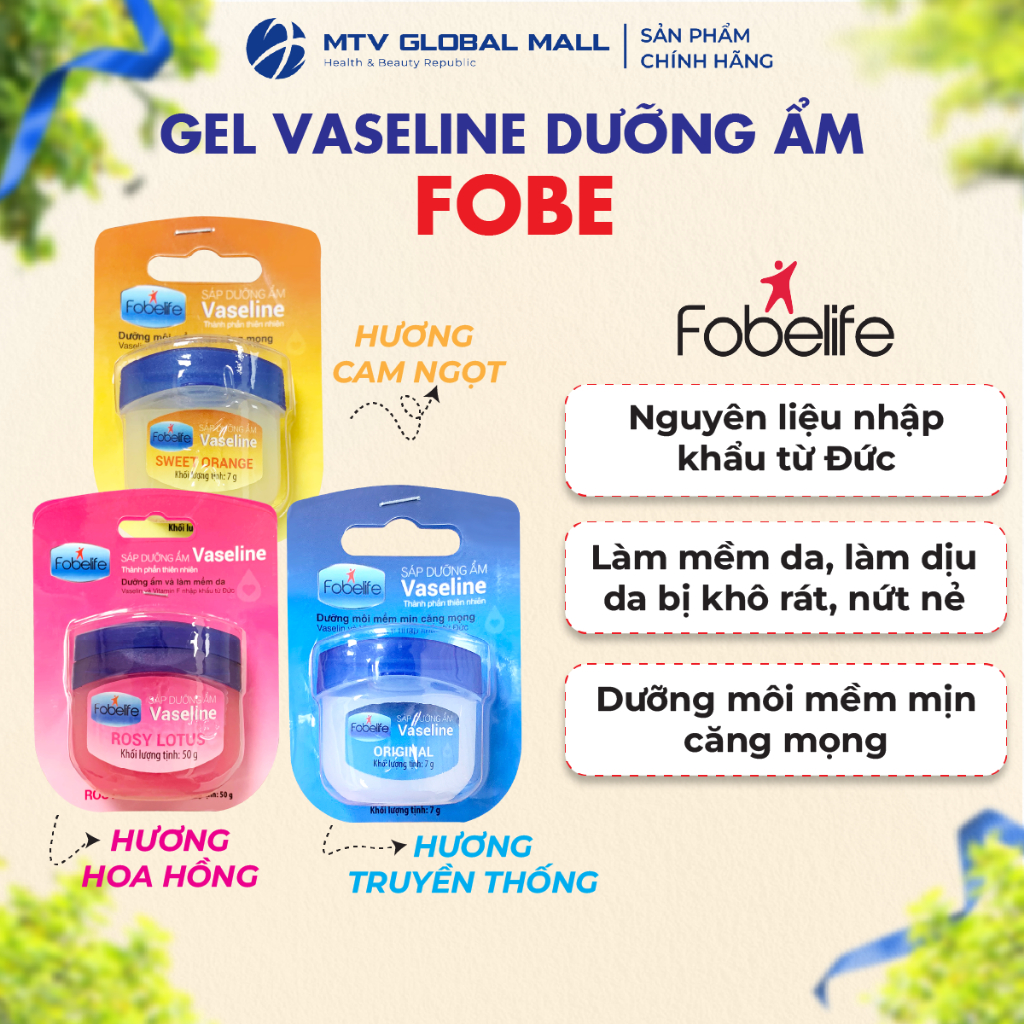 Sáp Dưỡng Ẩm Vaseline Fobe Giúp Giữ Ẩm Giảm Tình Trạng Da Khô Nứt Nẻ 7g ...