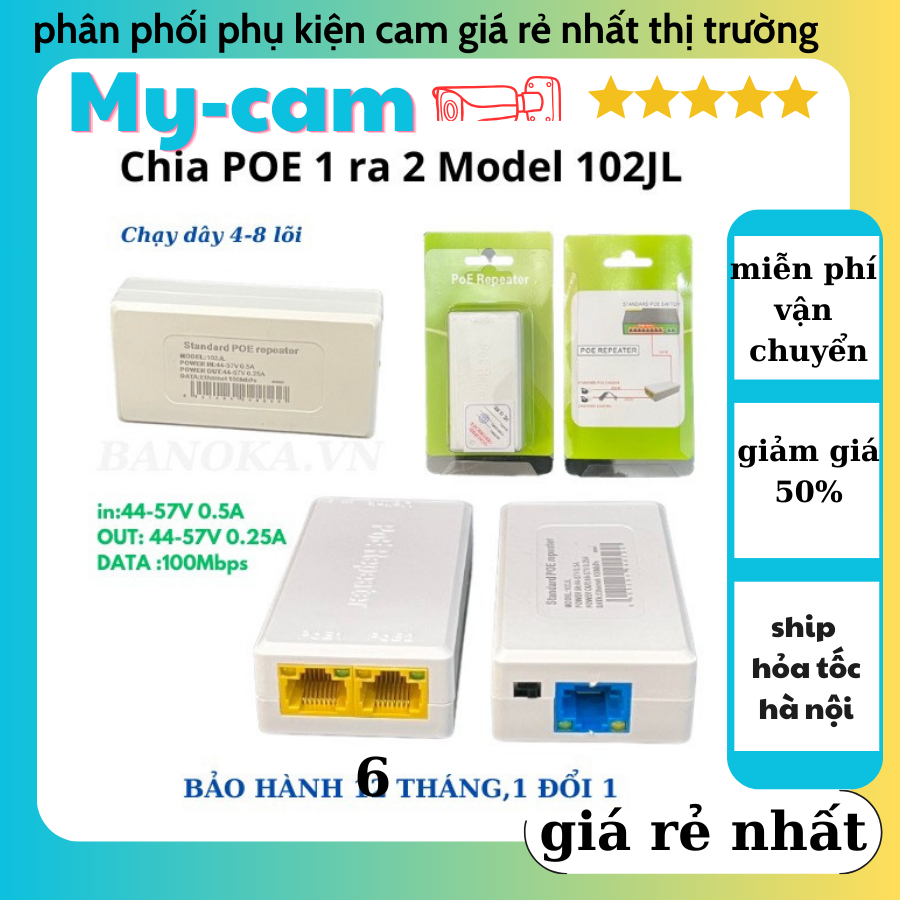 SW POE Repeater , POE Extender - Bộ chia Poe 1 ra 2,Không cần cắm nguồn ...