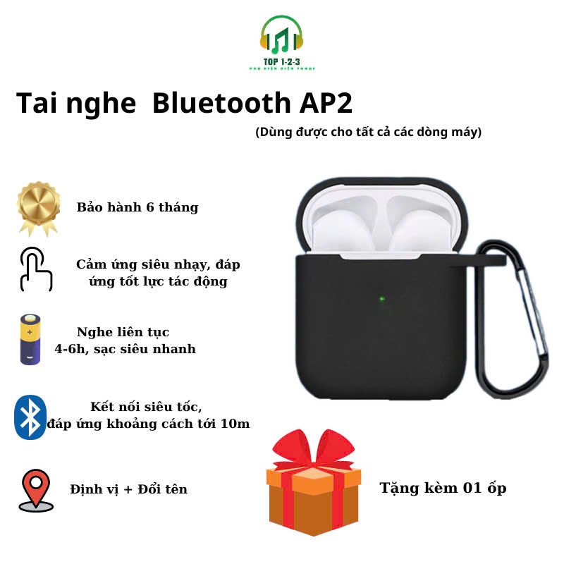 Tai nghe bluetooth AP2 không dây cao cấp full chức năng chống ồn, âm ...
