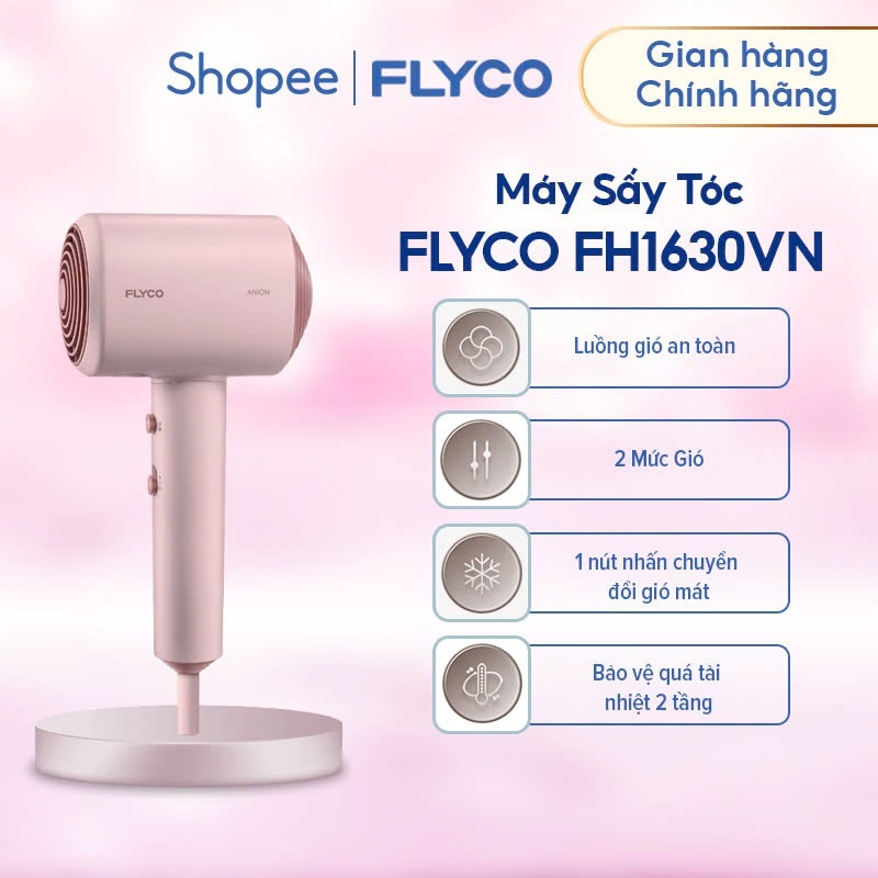 (New) Máy Sấy Tóc Ion Âm Flyco FH1630VN Công Suất Lớn 1600W Sấy Nóng và Mát Bảo Vệ Tóc - Chính ...