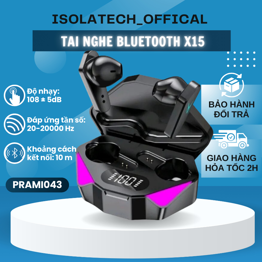 Tai Nghe Bluetooth TWS X15 - Công Nghệ Gaming, Đèn LED RGB và Khả Năng ...