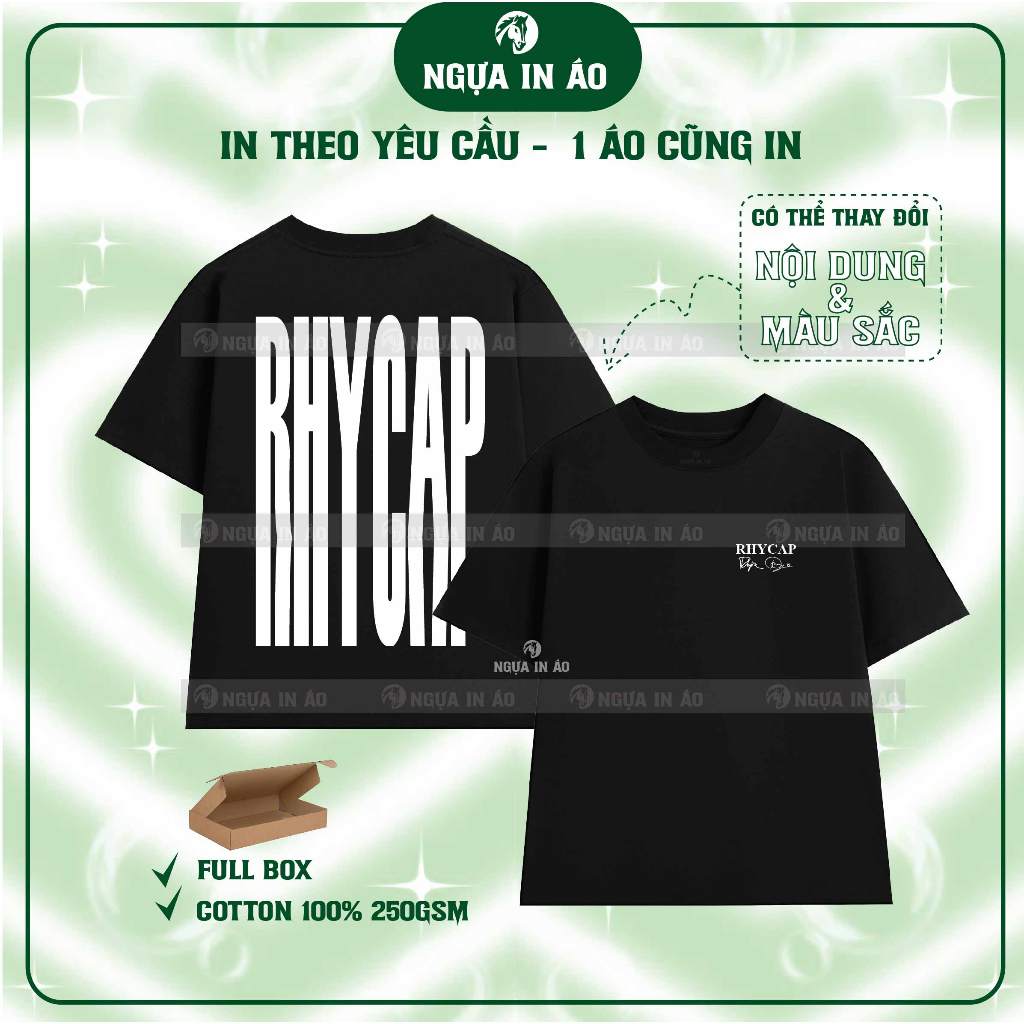 ÁO RHYCAP - Áo thun in tên RHYCAP in chữ ký COTTON 100% 2 CHIỀU 260gsm ...