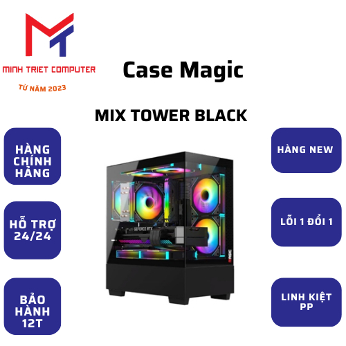 VỎ CASE MAGIC MIX-TOWER - M-ATX BLACK chỉnh hảng Bh 12 tháng | Shopee ...
