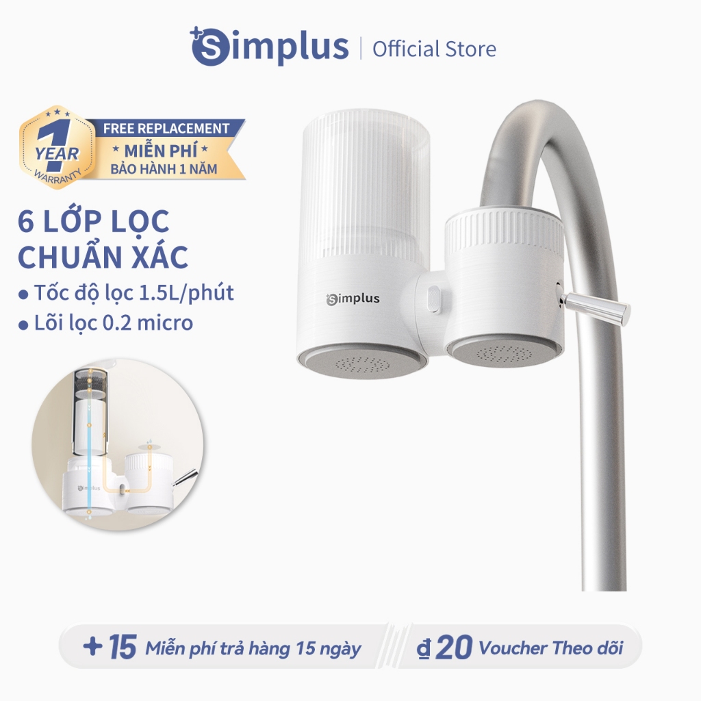 Simplus Bộ Lọc Nước Tại Vòi 6 Tầng Lọc JSQH003 - Bảo Hành 1 Năm 1 Đổi 1 | Shopee Việt Nam