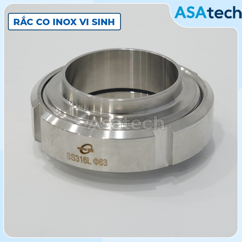 Bộ Rắc co vi sinh chuẩn SMS, rắc co ren vi sinh Inox 304/316L, phụ kiện vi sinh Carten Pipe ...