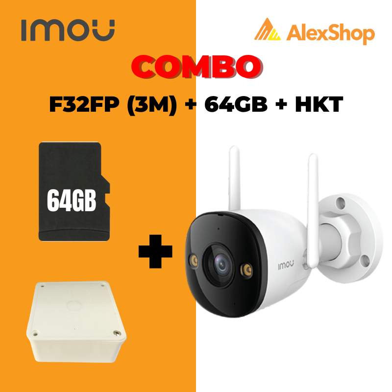 [COMBO-3M] Camera Imou F32FP (3M) + Thẻ 64G+ Hộp Kỹ Thuật- Camera Ngoài ...