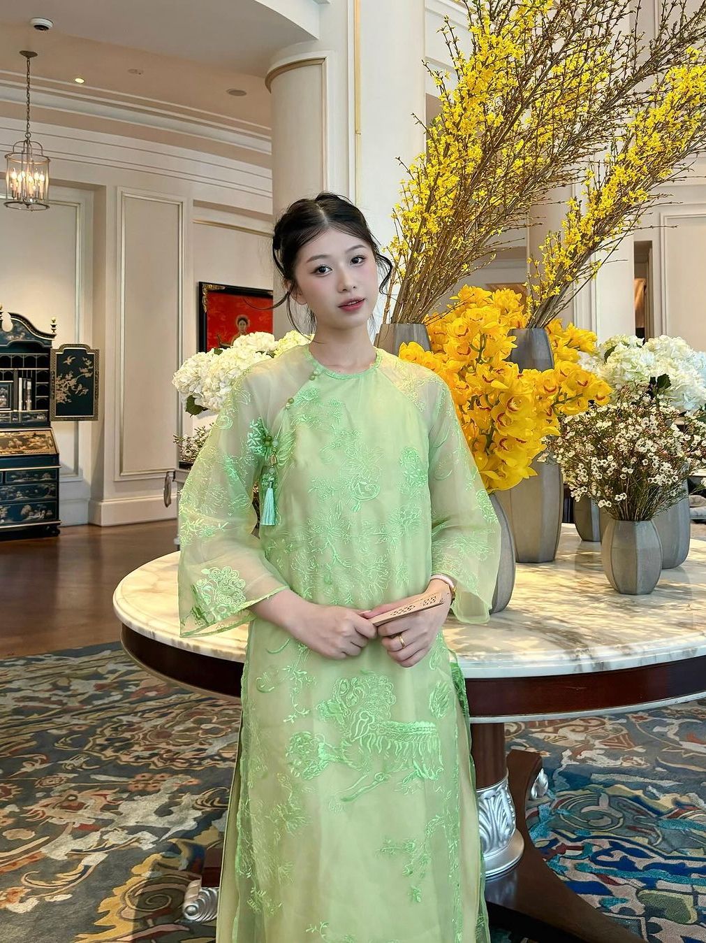 Áo Dài 2024 HOA VIÊN - ORGANZA - EDINI | Shopee Việt Nam
