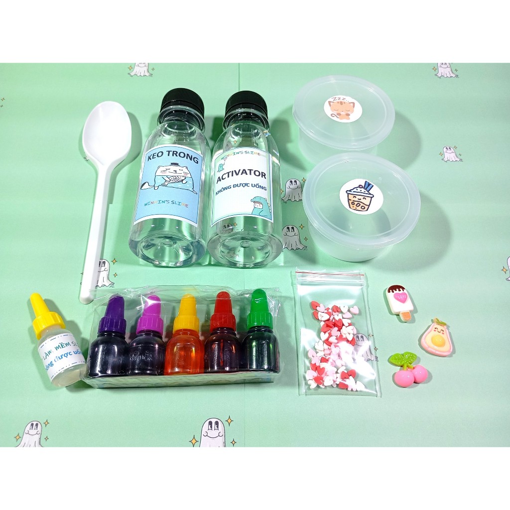 [18] BỘ DỤNG CỤ LÀM SLIME TRONG ĐƠN GIẢN ( kit clear slime ) | Shopee ...