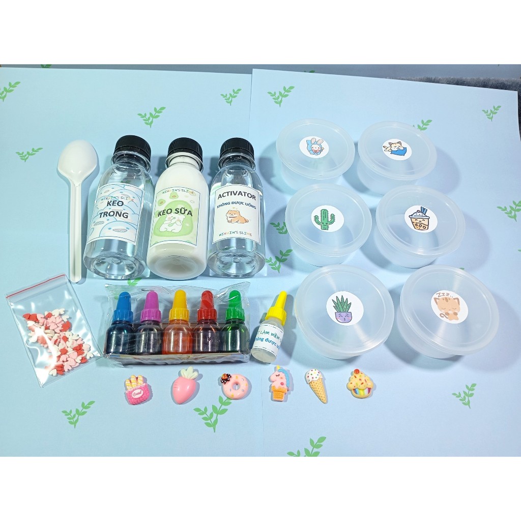 [11] SET LÀM SLIME TRONG, SLIME SỮA CƠ BẢN NHẤT - BỘ DỤNG CỤ LÀM SLIME ...