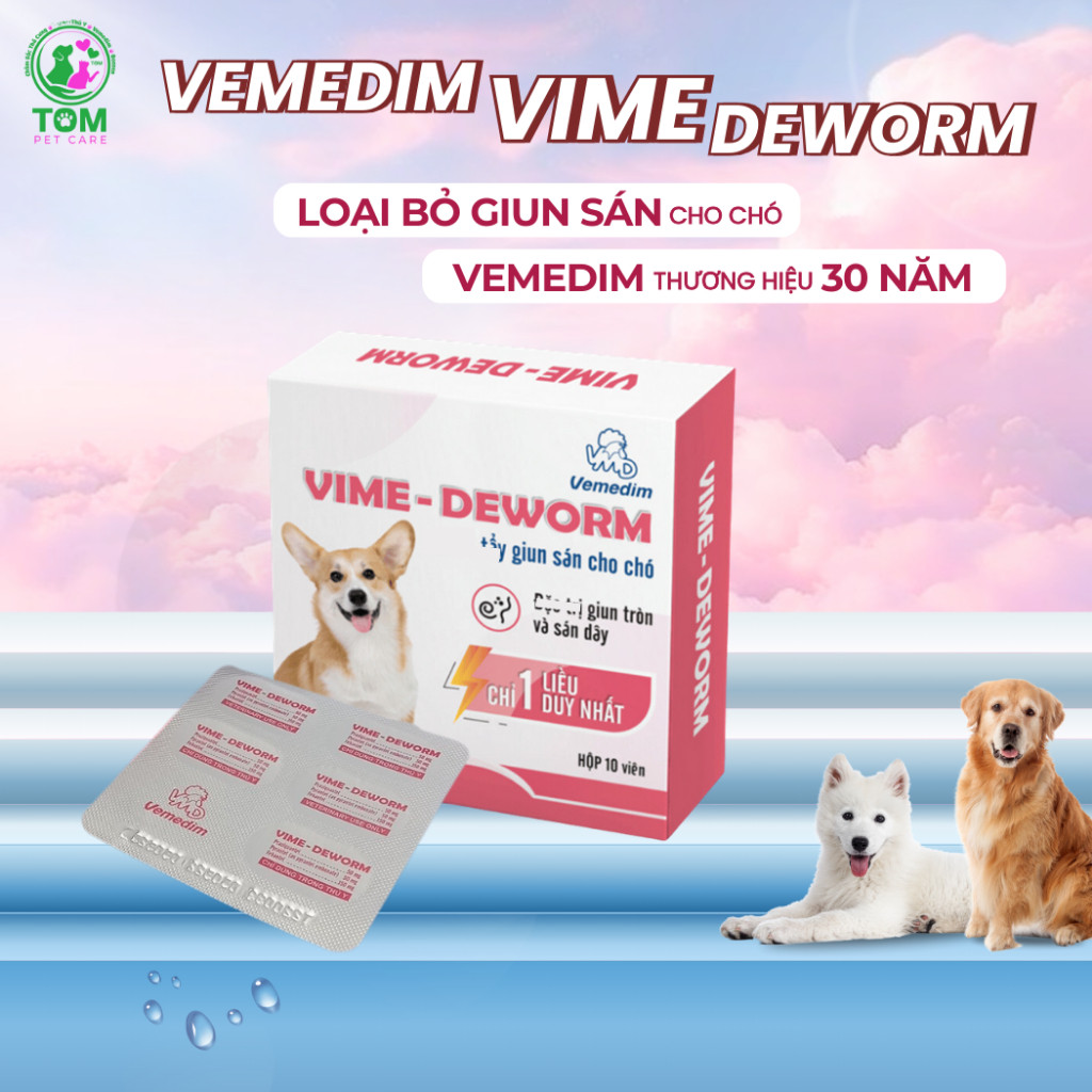 Viên VIME Deworm Vemedim tẩy giun sán cho chó | Shopee Việt Nam