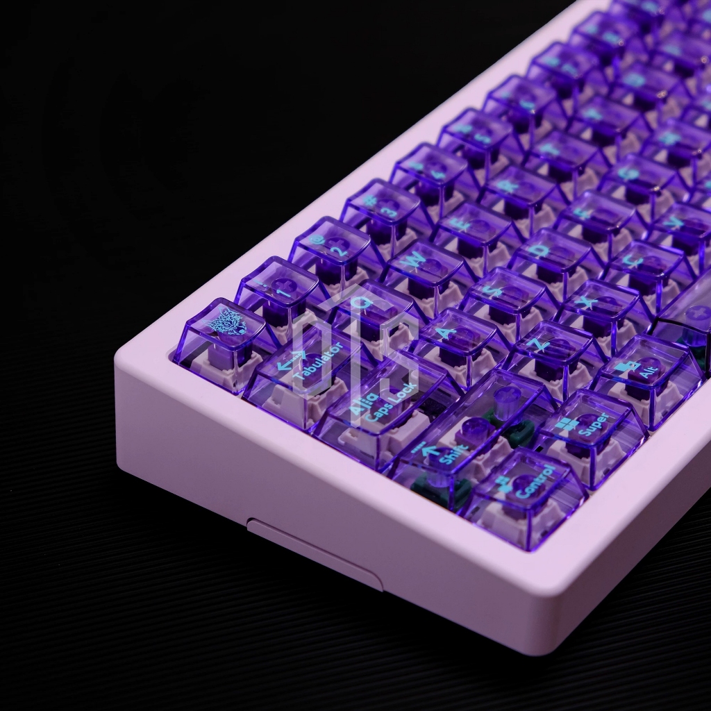 Keycap Aifei Purple Neon Clear PC | Cherry profile 114 nút xuyên led ...