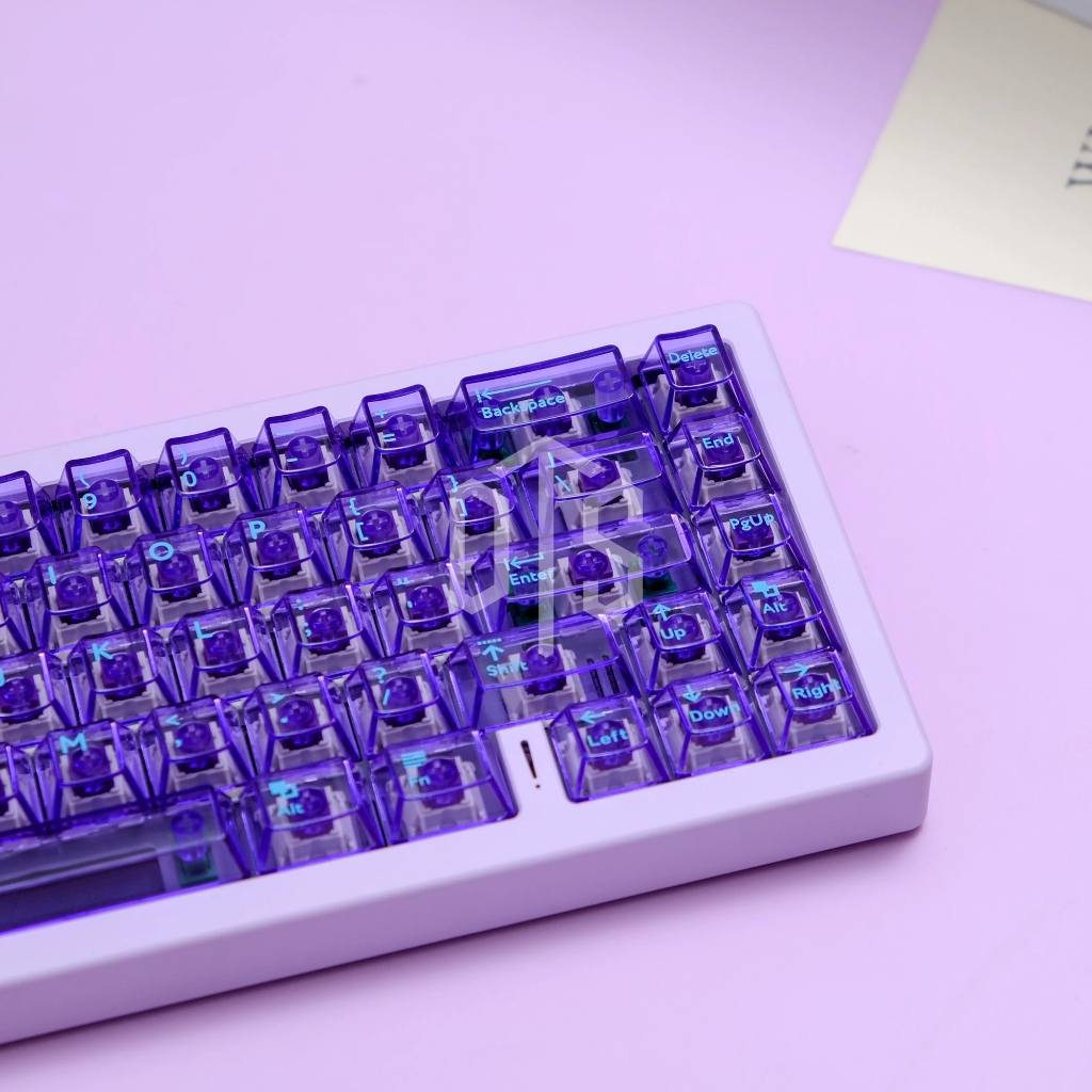 Keycap Aifei Purple Neon Clear PC | Cherry profile 114 nút xuyên led ...