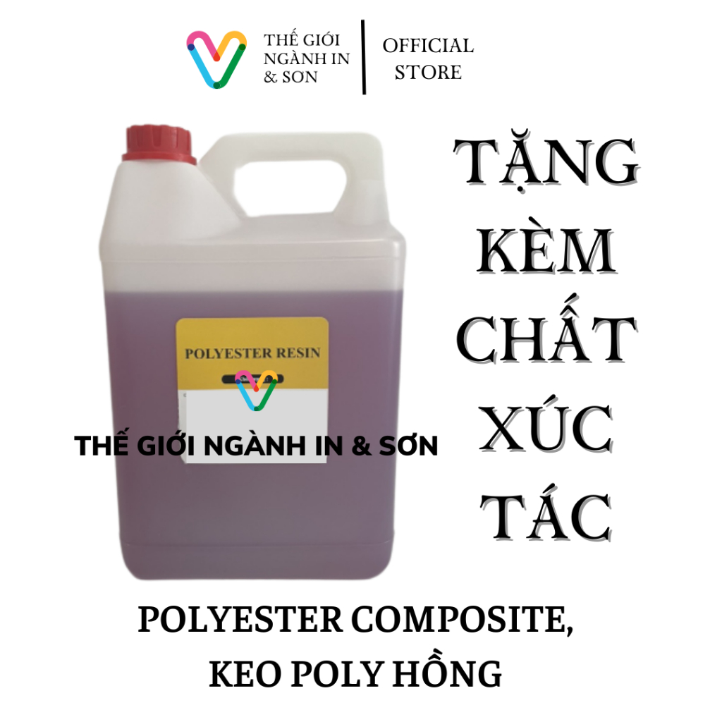 Nhựa composite - keo Polyester resin (Tặng kèm chất xúc tác) | Shopee ...