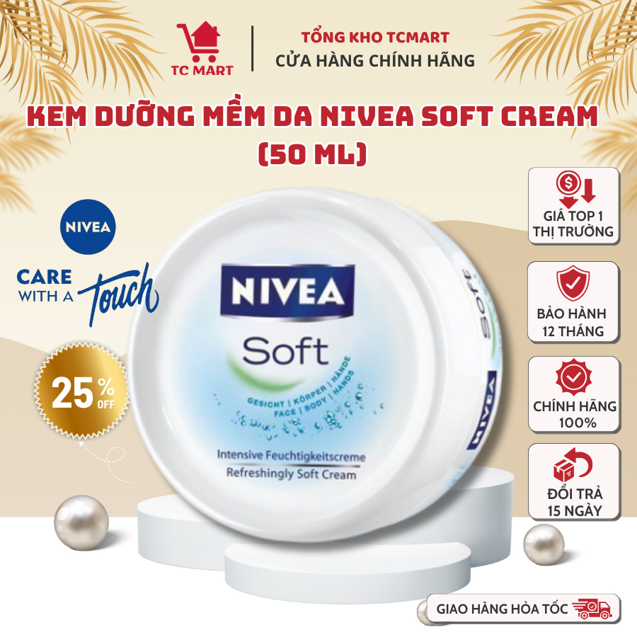 Kem Dưỡng Mềm Da NIVEA Soft Cream 50 ml - Bổ Sung Và Cân Bằng Độ Ẩm Cho ...